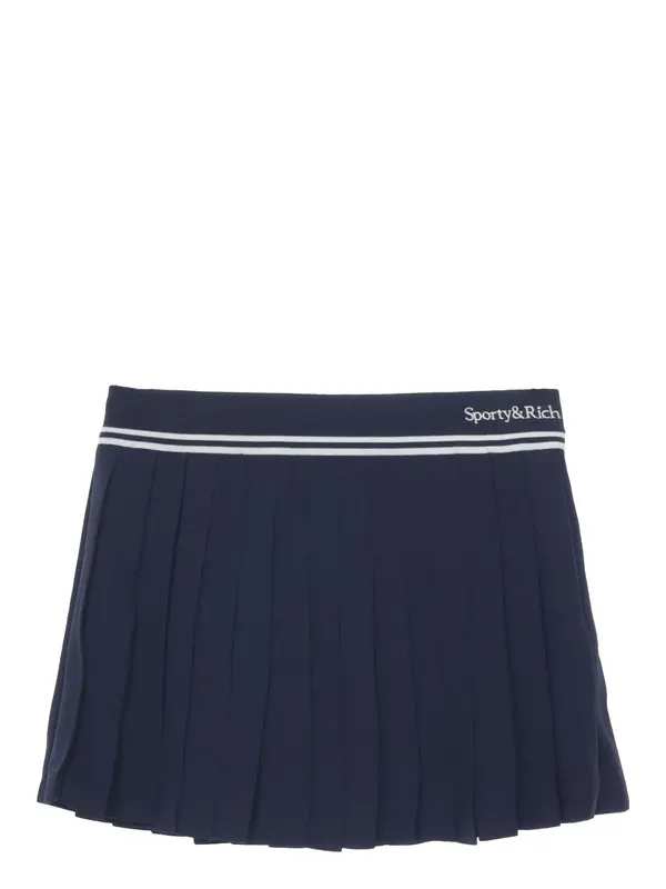 SPORTY & RICH Logo Pleated Skirt - Blue
