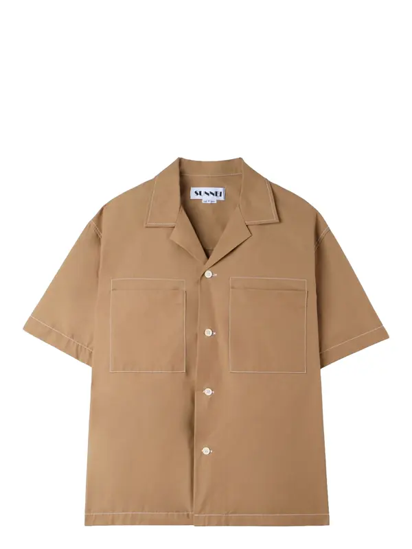 Sunnei Cotton Blend Short-sleeve Shirt - Neutrals