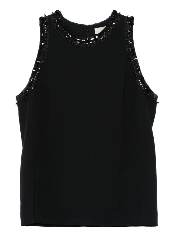 Elie Saab Embroidered Cady Top - Black