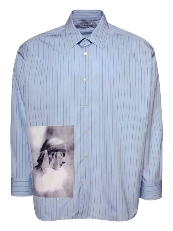 LANVIN Ample Imprimé Archives Shirt - Blue