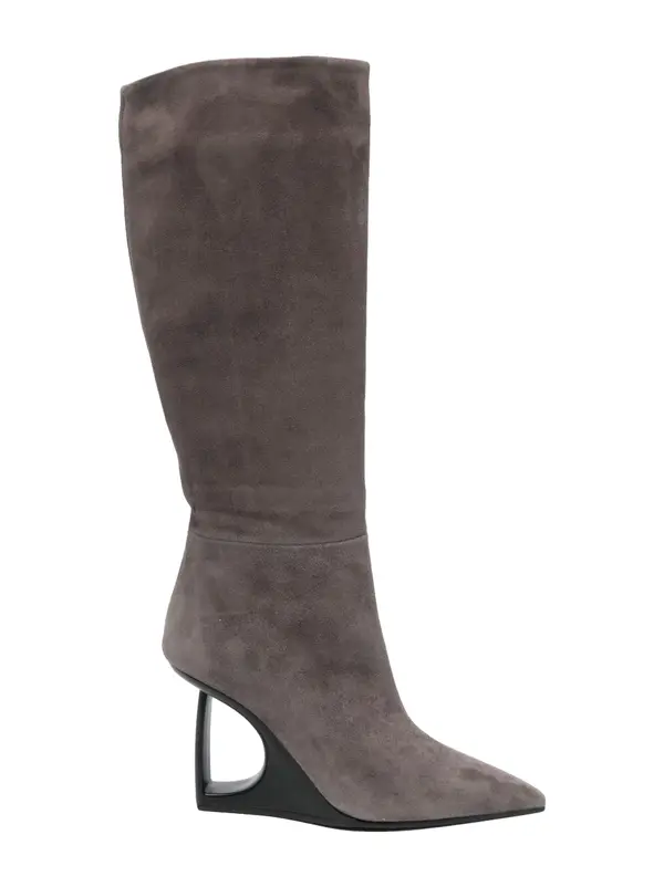 VIC MATIE 100mm Suede Knee High Boots - Grey