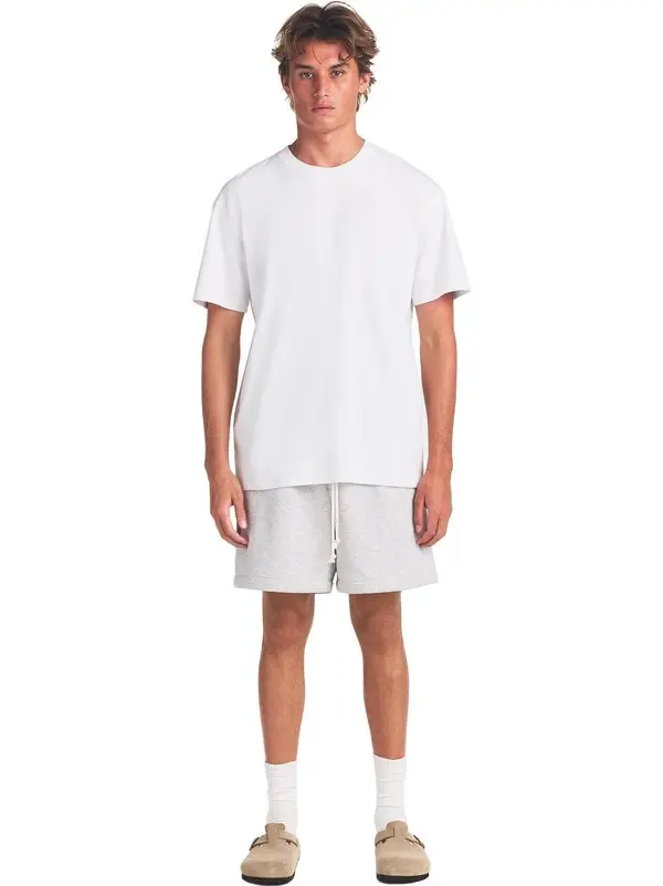 SKIMS Relaxed T Shirt | Black | | Heavyweight Cotton - Chalk