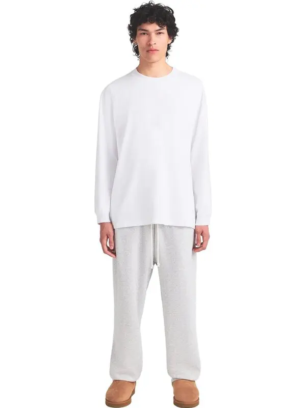 SKIMS Relaxed Long Sleeve T Shirt | | Heavyweight Cotton - Chalk