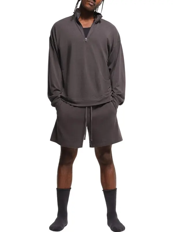 SKIMS Relaxed Quarter Zip Pullover - Ash