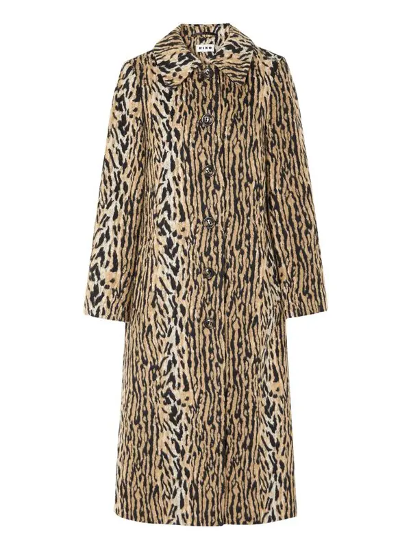 Rixo Leopard-print Felt Coat - Brown
