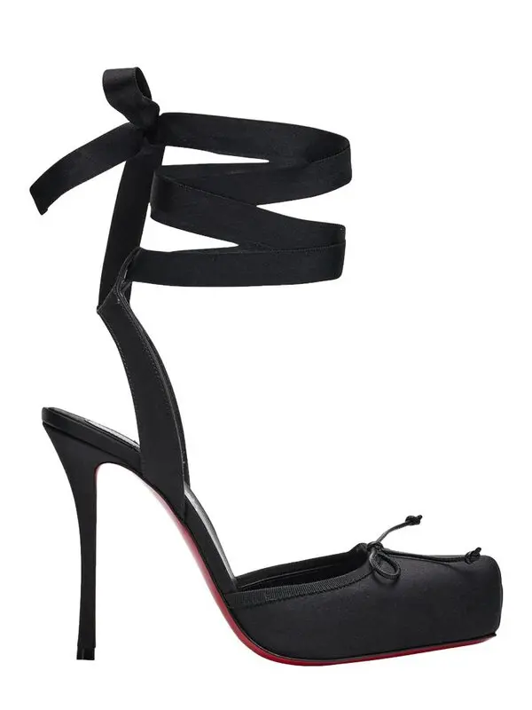 CHRISTIAN LOUBOUTIN 100mm Cassia Ankle-tie Ballerina Pumps - Black