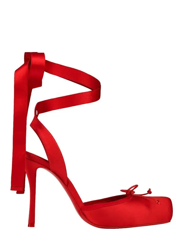 CHRISTIAN LOUBOUTIN 100mm Cassia Ankle-tie Ballerina Pumps - Loubi Red