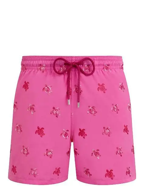 Vilebrequin Mistral Embroidered Swim Trunks - Pink