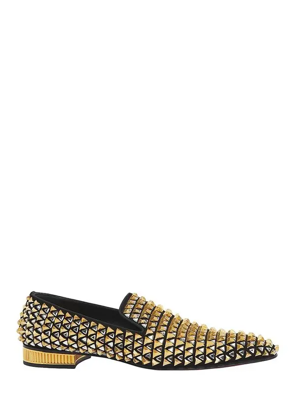 CHRISTIAN LOUBOUTIN Croconaki Loafers - Black/gold
