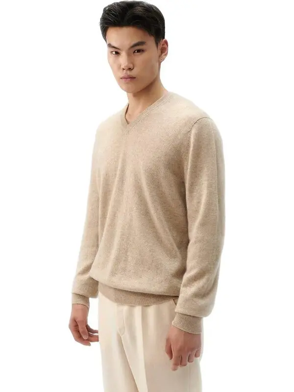 Gobi Cashmere Gobi Mongolian Cashmere V-neck Sweater - Sheepskin