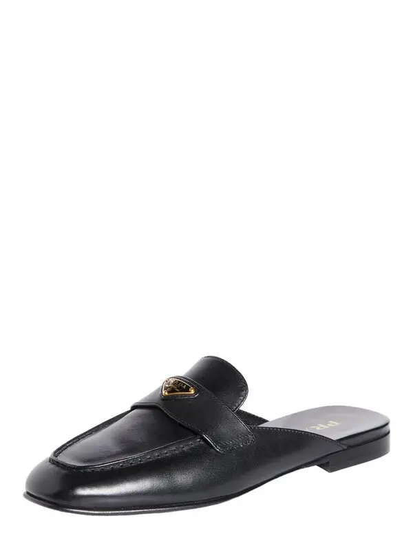 Prada Logo Loafer Mule - Nero