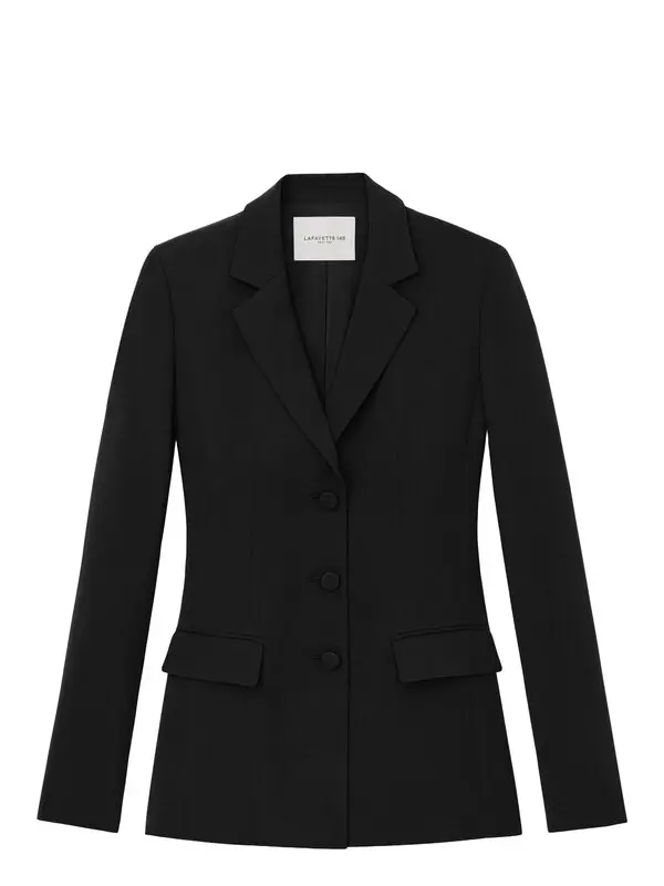 Lafayette 148 New York Petite Three-button Finesse Crepe Blazer - Black
