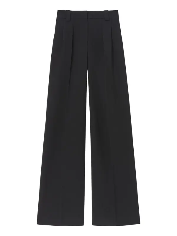 Lafayette 148 New York Crepe Wide-leg Trousers - Black