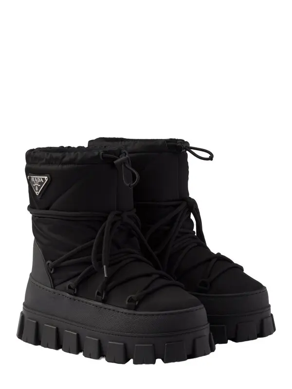 Prada Re-nylon Gabardine Après-ski Boots - Black
