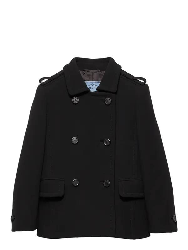 Prada Double-breasted Natté Jacket - Black