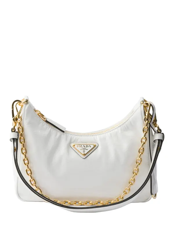 Prada Re-edition Mini Naplak Patent Leather Bag - White