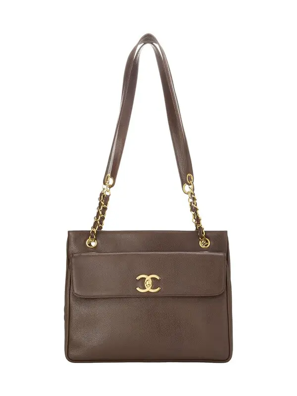 Chanel Caviar Pocket Tote - Brown