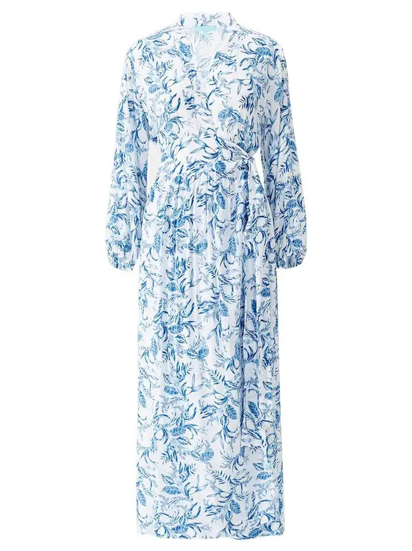 Melissa Odabash Rachel Leaf-print Maxi Dress - Blue Leaf