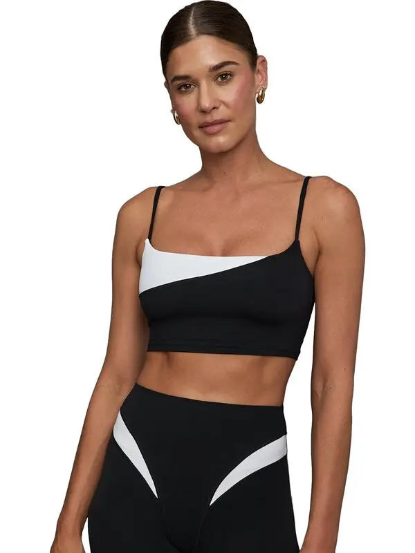 Carbon38 Spliced Colorblock Bra In Melt - Black/white