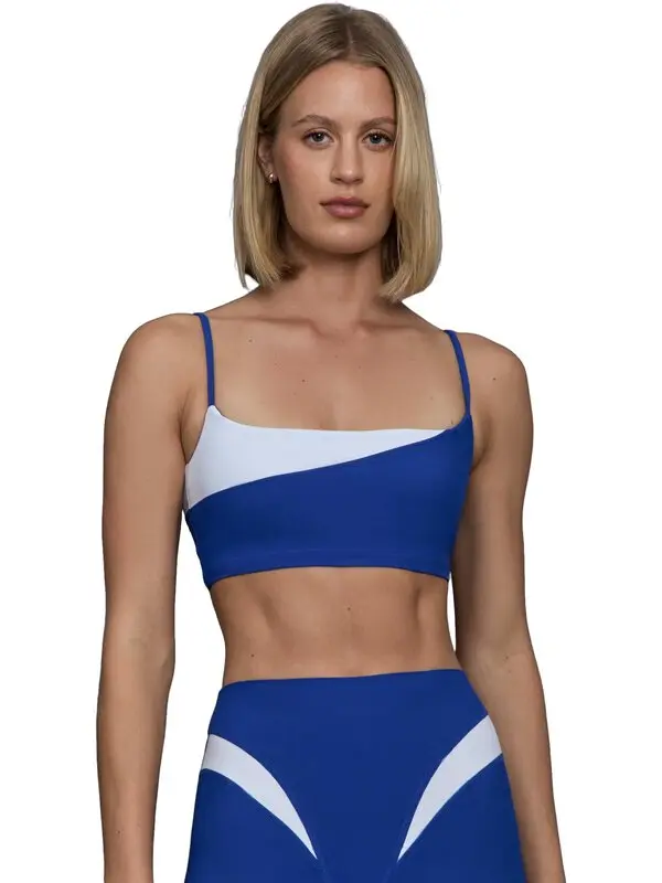 Carbon38 Spliced Colorblock Bra In Melt - Cobalt/white