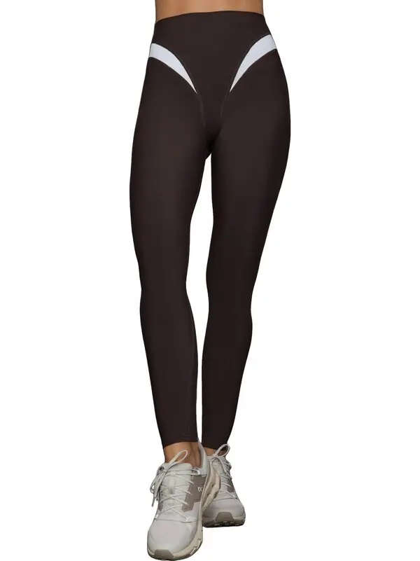 Carbon38 Spliced Colorblock Legging In Melt - Chocolate Torte