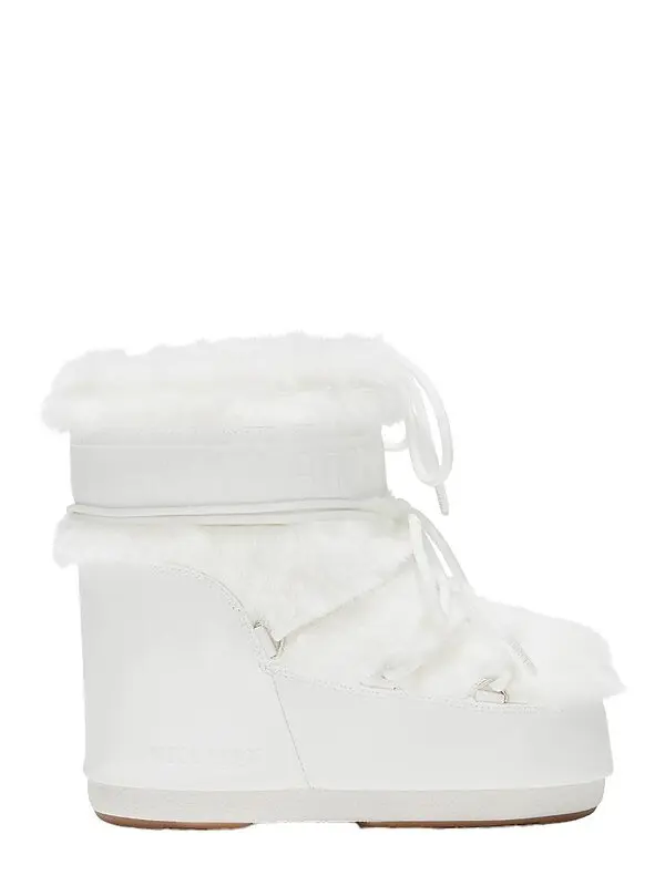Moon Boot Icon Low Faux Fur Cold Weather Boots - Optical White