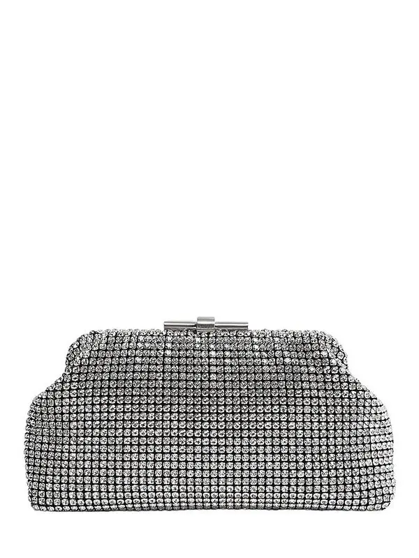 REISS Adaline Crystal Clutch - Silver