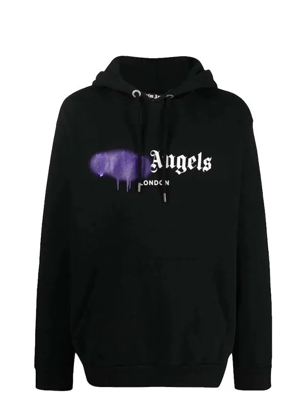 Palm Angels London Sprayed Hoodie - Black