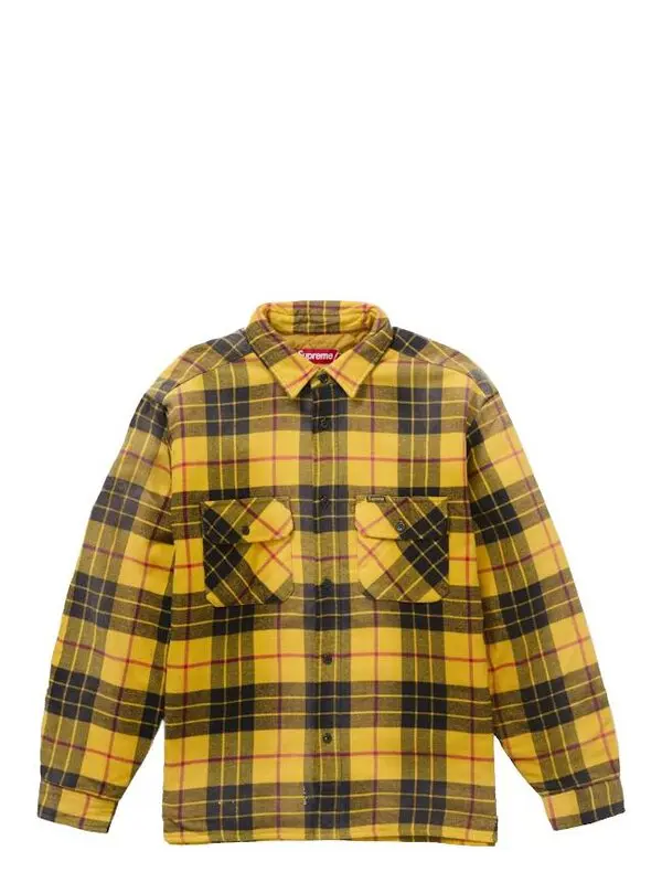 Supreme Quilted Plaid Shirt - Yellow