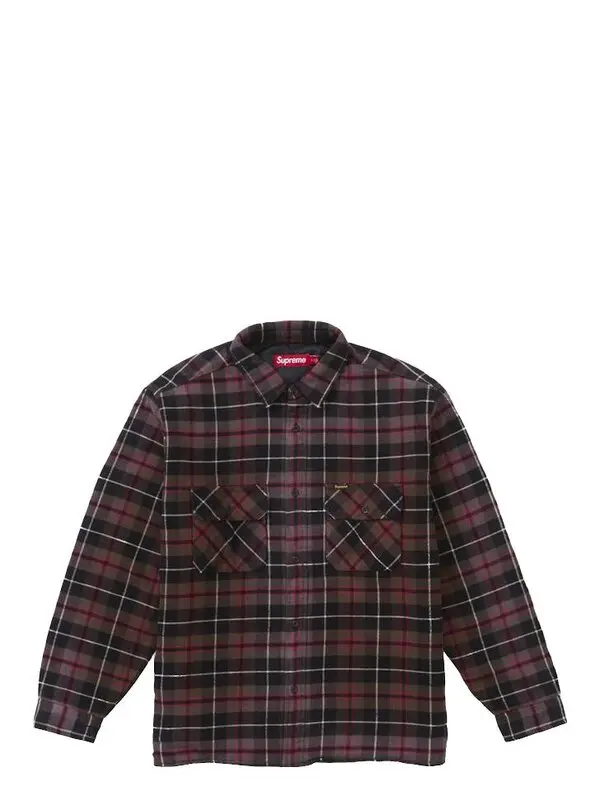 Supreme Quilted Plaid Shirt - Grey