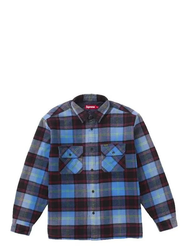Supreme Quilted Plaid Shirt - Blue