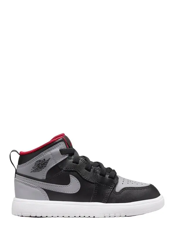 JORDAN 1 Mid Alt Cement Grey Sneakers - Black/fire Red/white