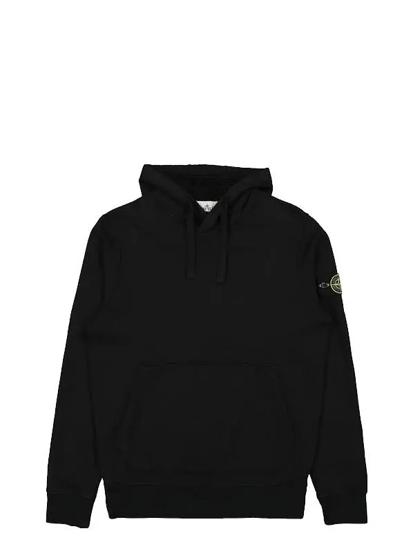 Stone Island Fleece Garment-dyed Hoodie - Dark Blue