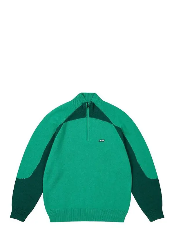 PALACE Trial 1/4 Zip Knit - Racey Green