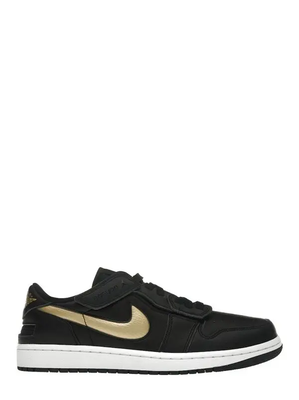 JORDAN 1 Low Flyease Sneakers - Black/white/metallic Gold