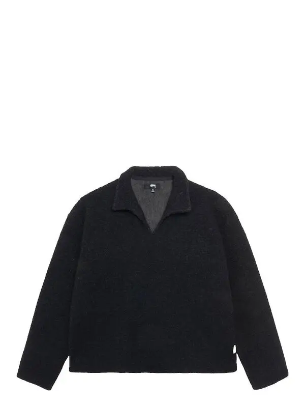 StÜssy Wool Blend Sherpa Pullover - Black