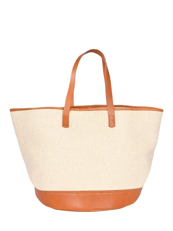 Frette Panelled Beach Tote - Neutrals