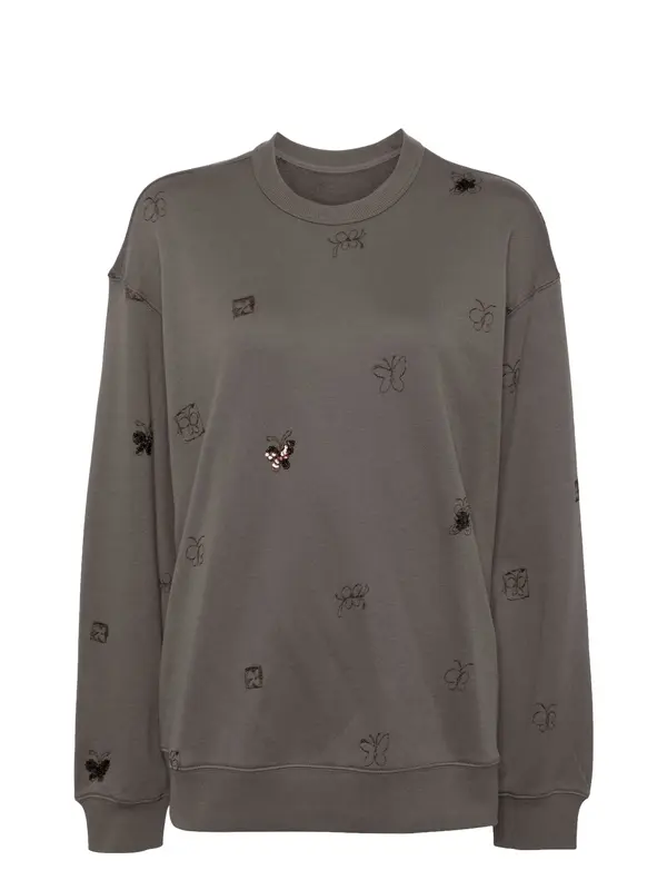 JNBY Butterfly-embroidered Sweatshirt - Grey