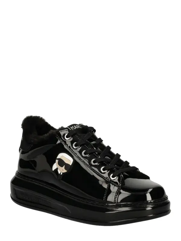 Karl Lagerfeld Ikonik Nft Kapri Leather Sneakers - Black