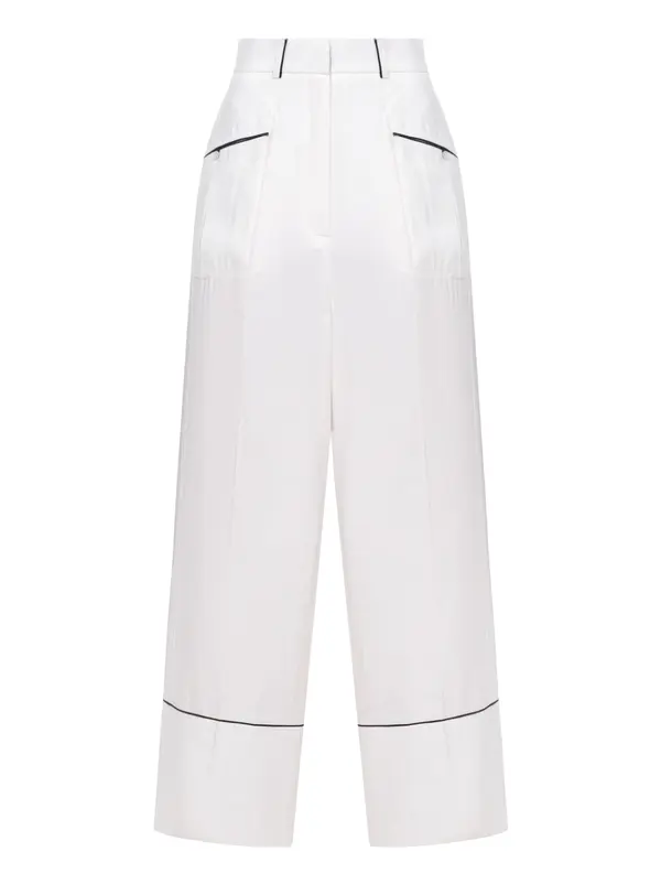 A.M.G. Piped-trim Trousers - White