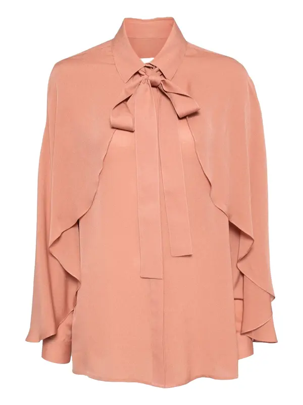 Elie Saab Cape-effect Silk Shirt - Pink