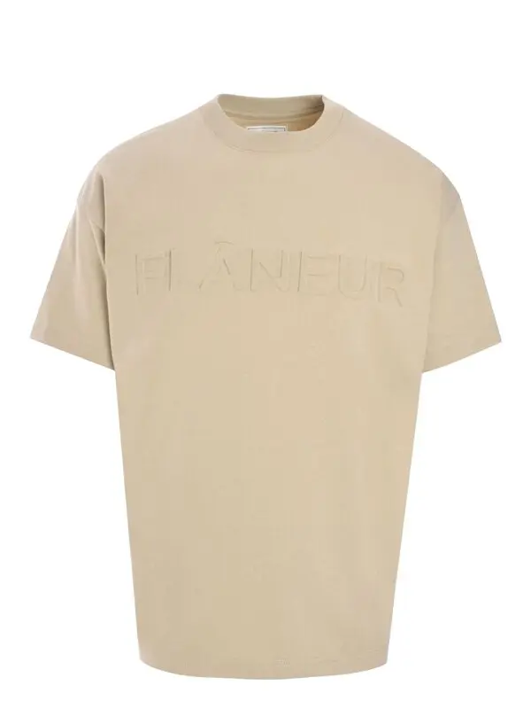 FLANEUR Logo-embossed T-shirt - Neutrals