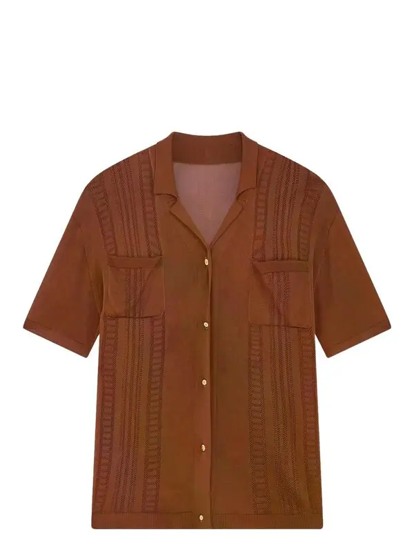 DONDE ESTEBAN Guayabera Shirt - Brown