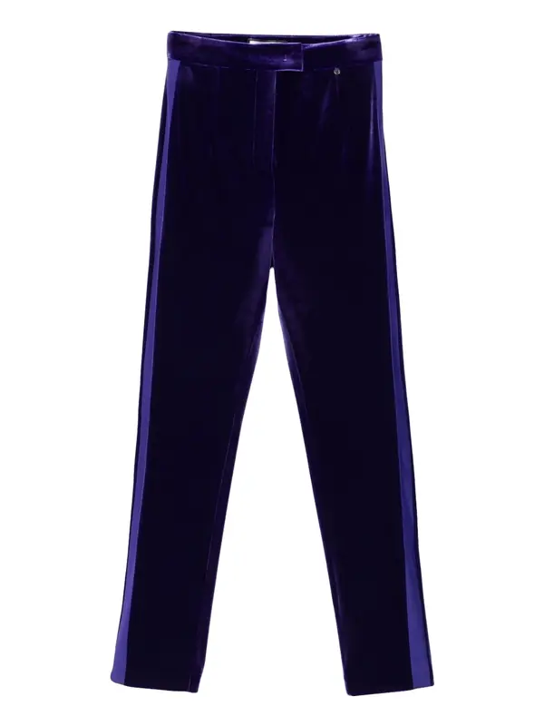NISSA High-waisted Velvet Trousers - Purple