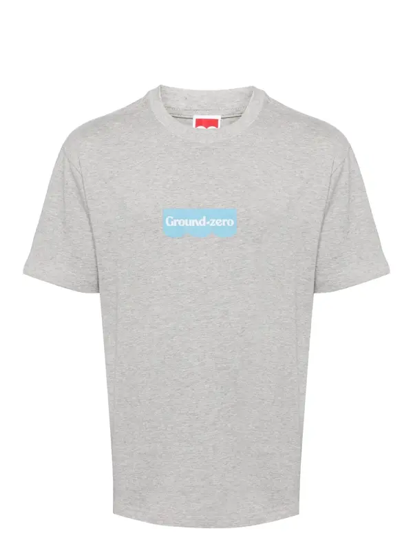 GROUND ZERO Logo-print Cotton T-shirt - Grey