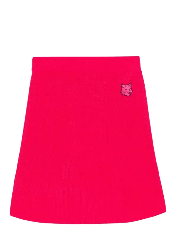 Maison Kitsuné Bold Fox Head Patch Ribbed Skirt - Pink