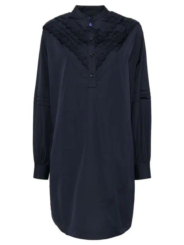 Maison Kitsuné Craft Embroidery Shirt Dress - Blue