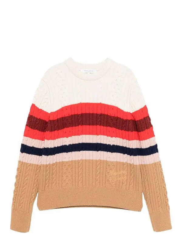 Maison Kitsuné Striped Cable Jumper - Multicolour