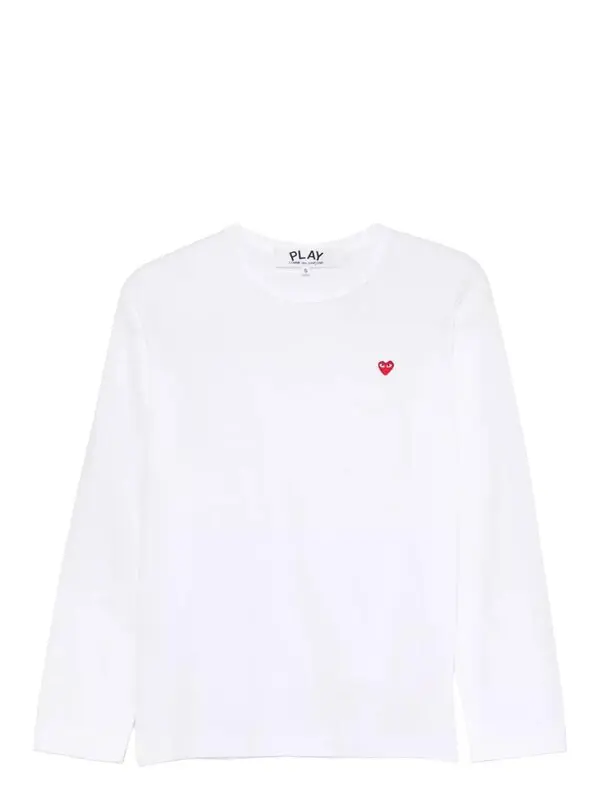 Play Comme Des Garcon Mini Heart-patch T-shirt - White