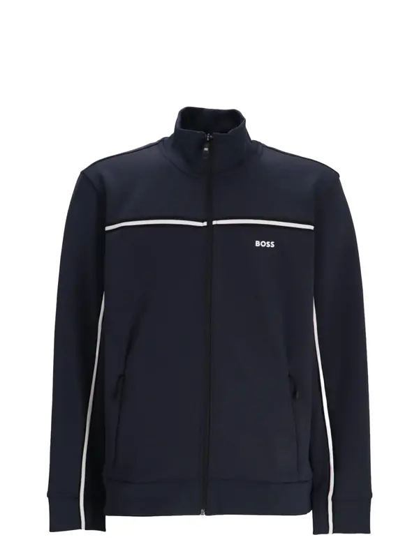 BOSS Logo-print Zip-up Jacket - Blue